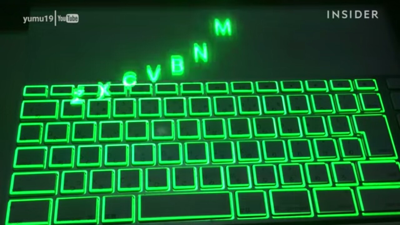 Projection Mapping Keyboard Allows Letters To Be Lauched Into PC